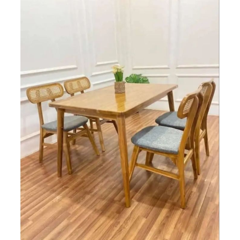 Jual DINNING SET MEJA MAKAN ROPAN ROTAN KAYU JATI | MEJA. MAKANROPAN ...
