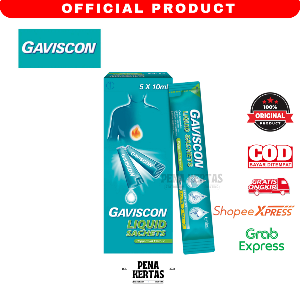 Jual (1 PACK kecil)- Gaviscon liquid sachets - gaviscon biasa cair ...