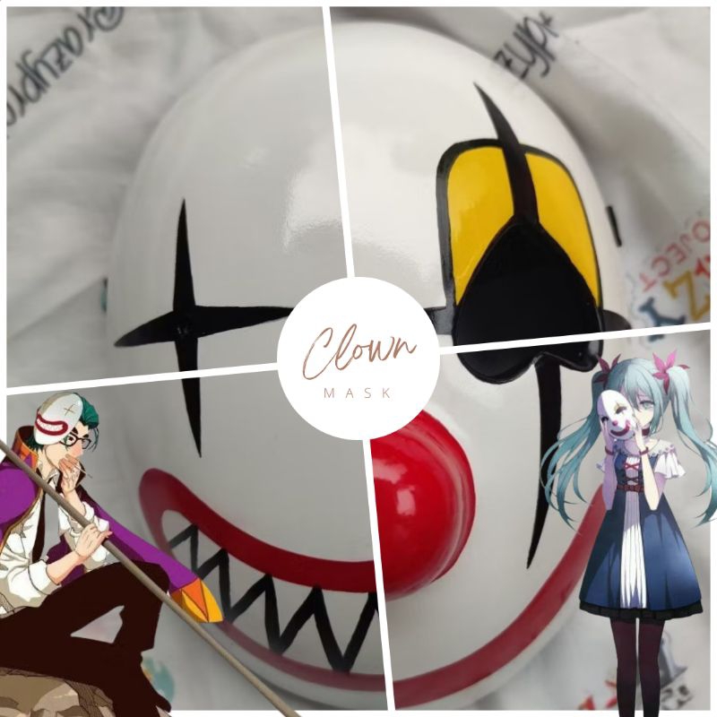 Jual Clown Badut Miku Hatsune Judge Q Mask Topeng Kayu Cosplay Anime ...