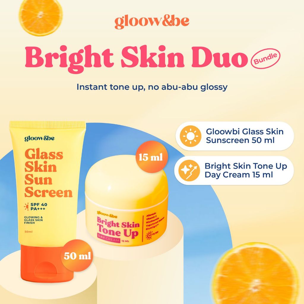 Jual [READY STOCK]Gloow&be Bundle Bright Skin Tone-Up Day Cream + Glass ...
