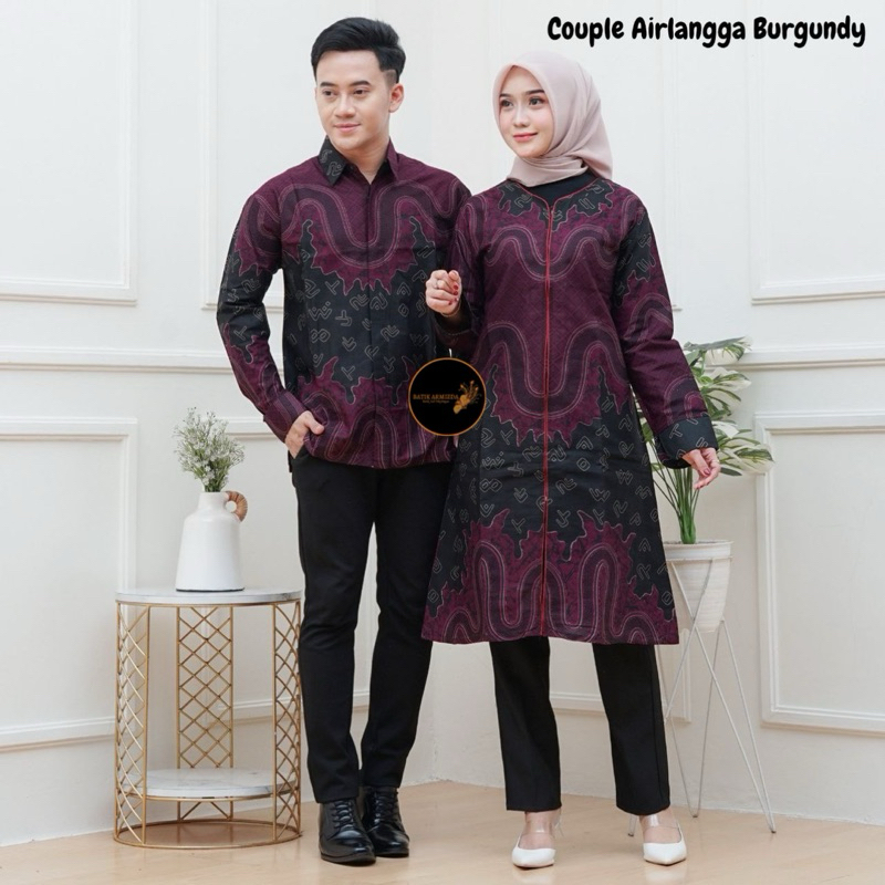 Jual Couple Atasan Batik Bahan Kain Katun Atasan Batik Couple Tunik Wanita Motif Cubung Motif ...