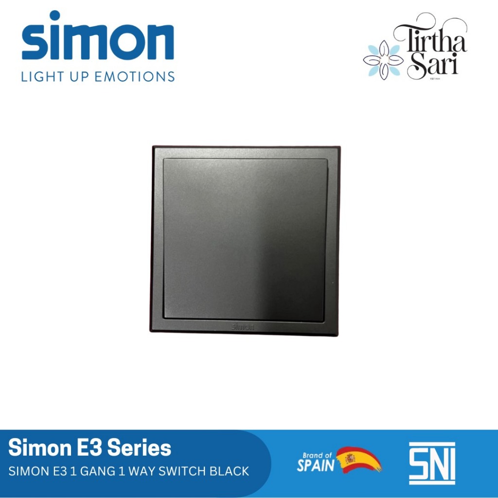 Jual Simon E3 1 Gang 1 Way Switch Black | Shopee Indonesia