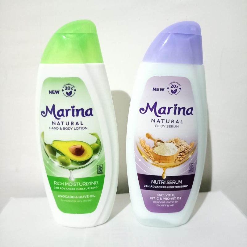 Jual Marina Natural Hand & Body Lotion Rich Moisturizing Avocado 190ml || Nutri Serum 190ml ...