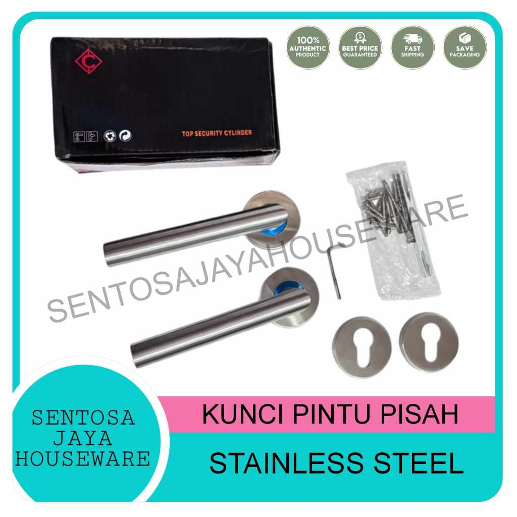 Jual KUNCI PINTU RUMAH STAINLESS / KUNCI PINTU PISAH STAINLESS STEEL / GAGANG HANDLE PINTU PISAH ...
