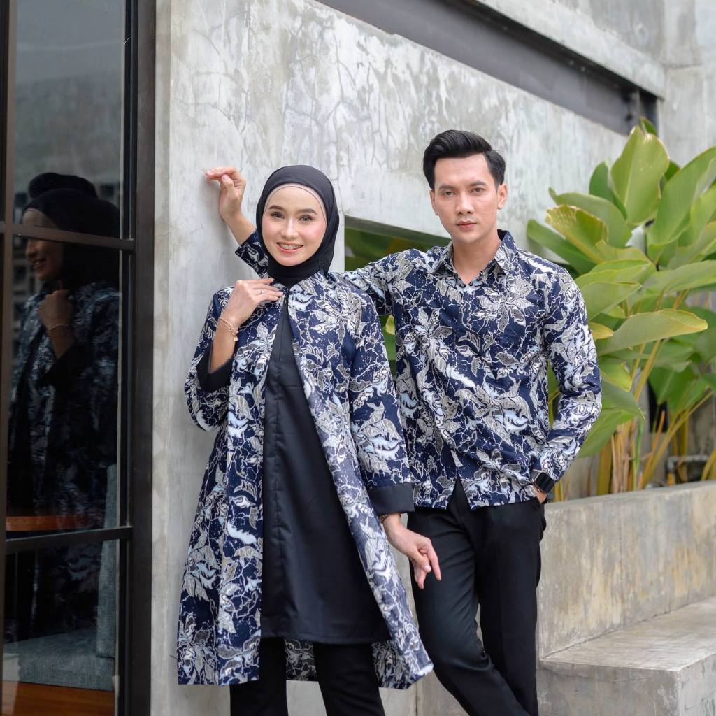 Jual Benang Raja Batik Couple Kemeja Dan Tunik Katun Daun Rambat ...
