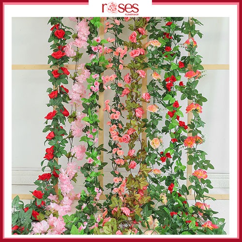Jual Bunga Mawar Rambat Palsu Dekorasi Wedding Ruangan Rumah Cantik ...