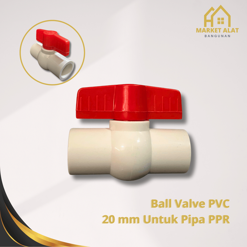 Jual Ball Valve PVC 20 mm untuk Pipa PPR / Stop Kran Polos Ballvalve PVC 20 MM | Shopee Indonesia