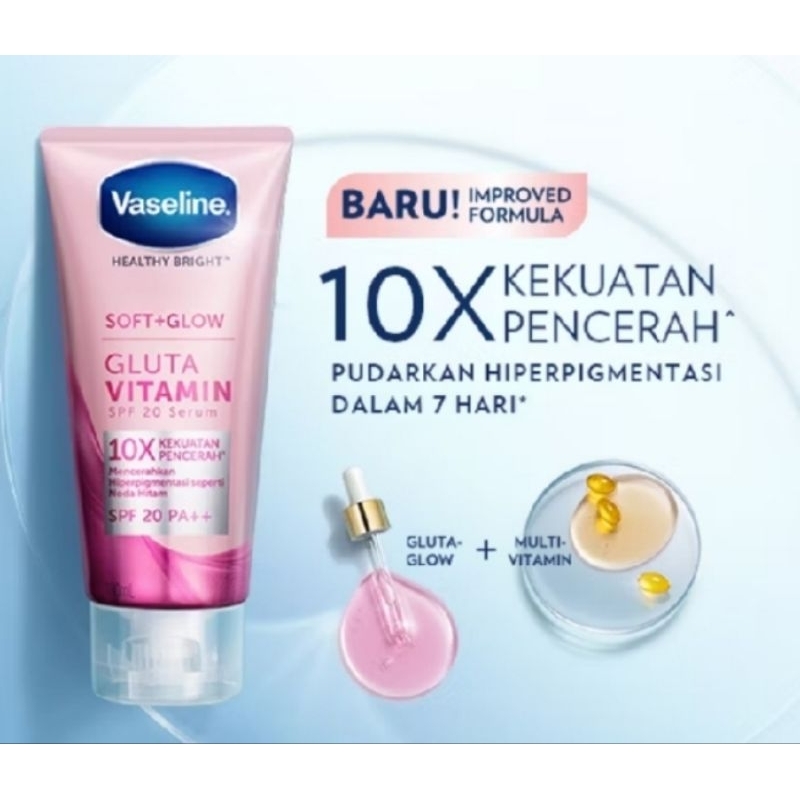 Jual Vaseline Soft Glow Gluta Vitamin Spf 20 PA++ 180ml | Shopee Indonesia