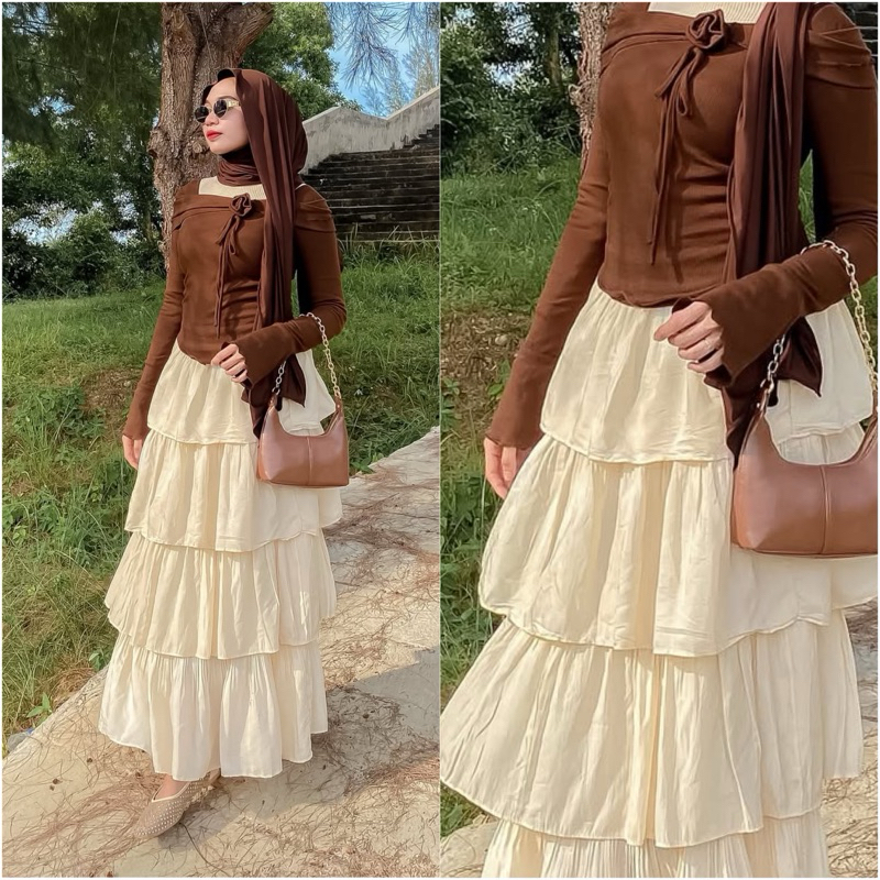 Jual Rok Bervin / rok zara bella import / Rok Susun 4 Import / Rok ...