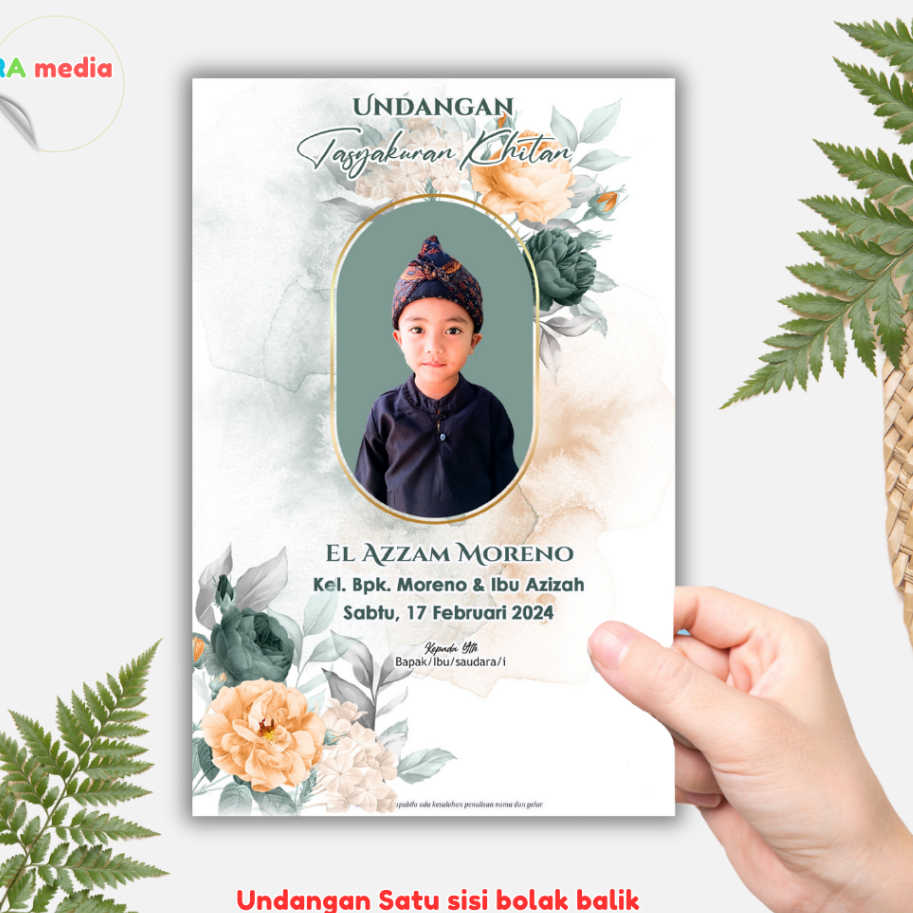 Jual Undangan sunat 1 lembar 2 sisi (depan belakang) undangan khitan ...