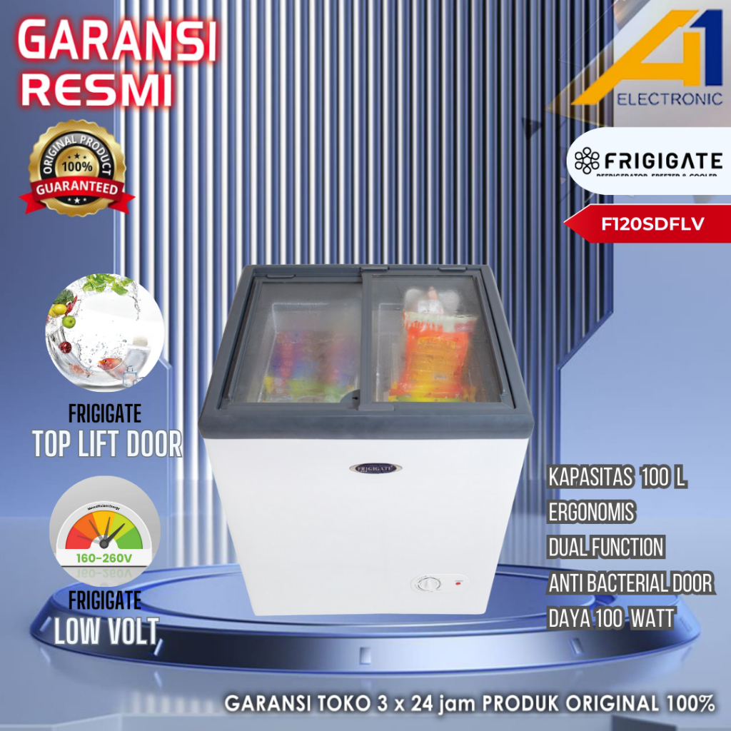 Jual FRIGIGATE SLIDING FREEZER DOOR F120SDFLV / F 120 SDFLV 100 LITER ...