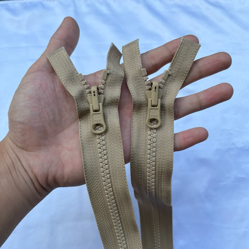 Jual Resleting Jacket Gigi Kasar / Zipper Vislon YKK No.5 (1 pcs) Warna Khaki, Panjang 26 - 29 ...