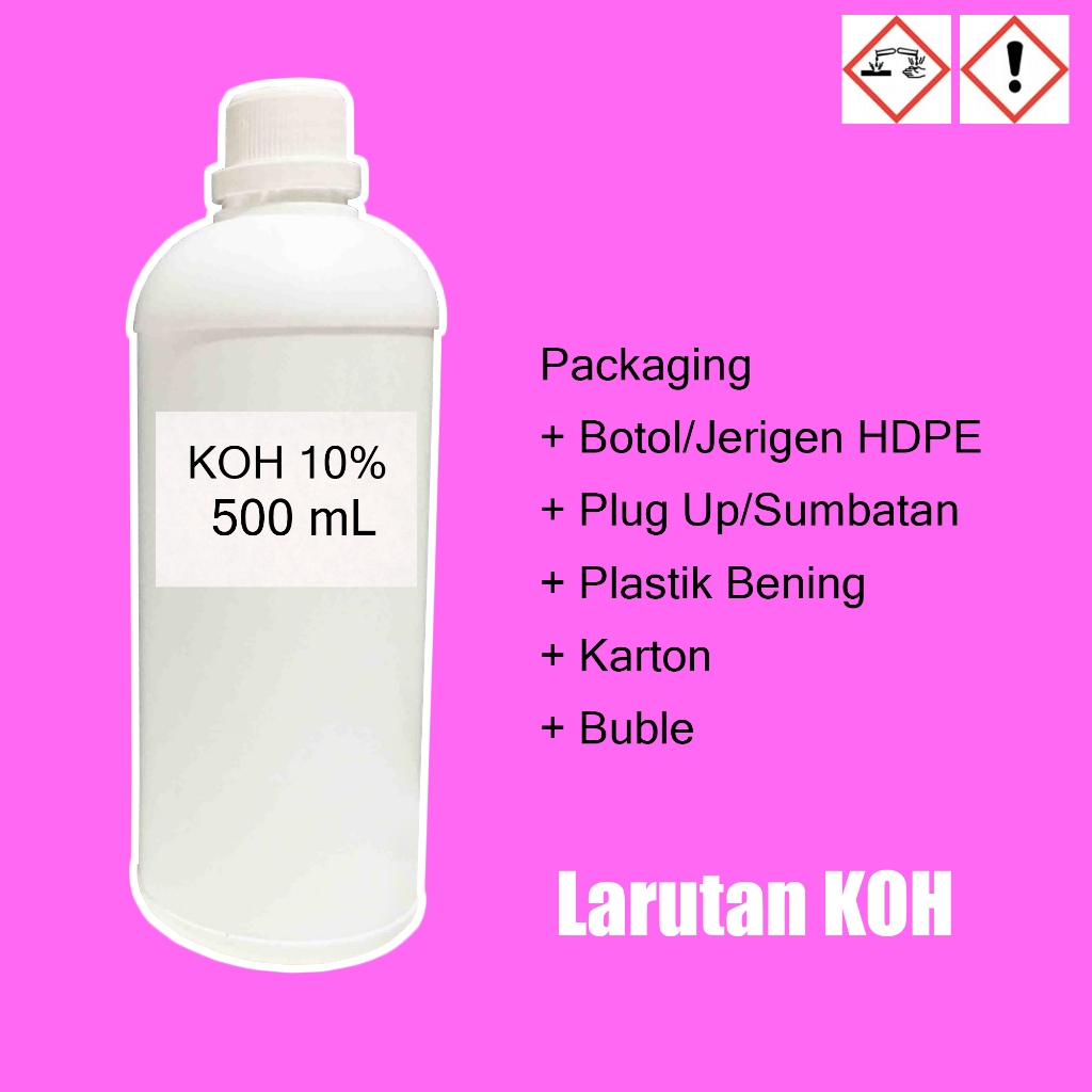 Jual Larutan KOH 1% / 5% / 10% /20% / 30% / Custom / Kalium Hidroksida / Potassium Hydroxide 500 ...