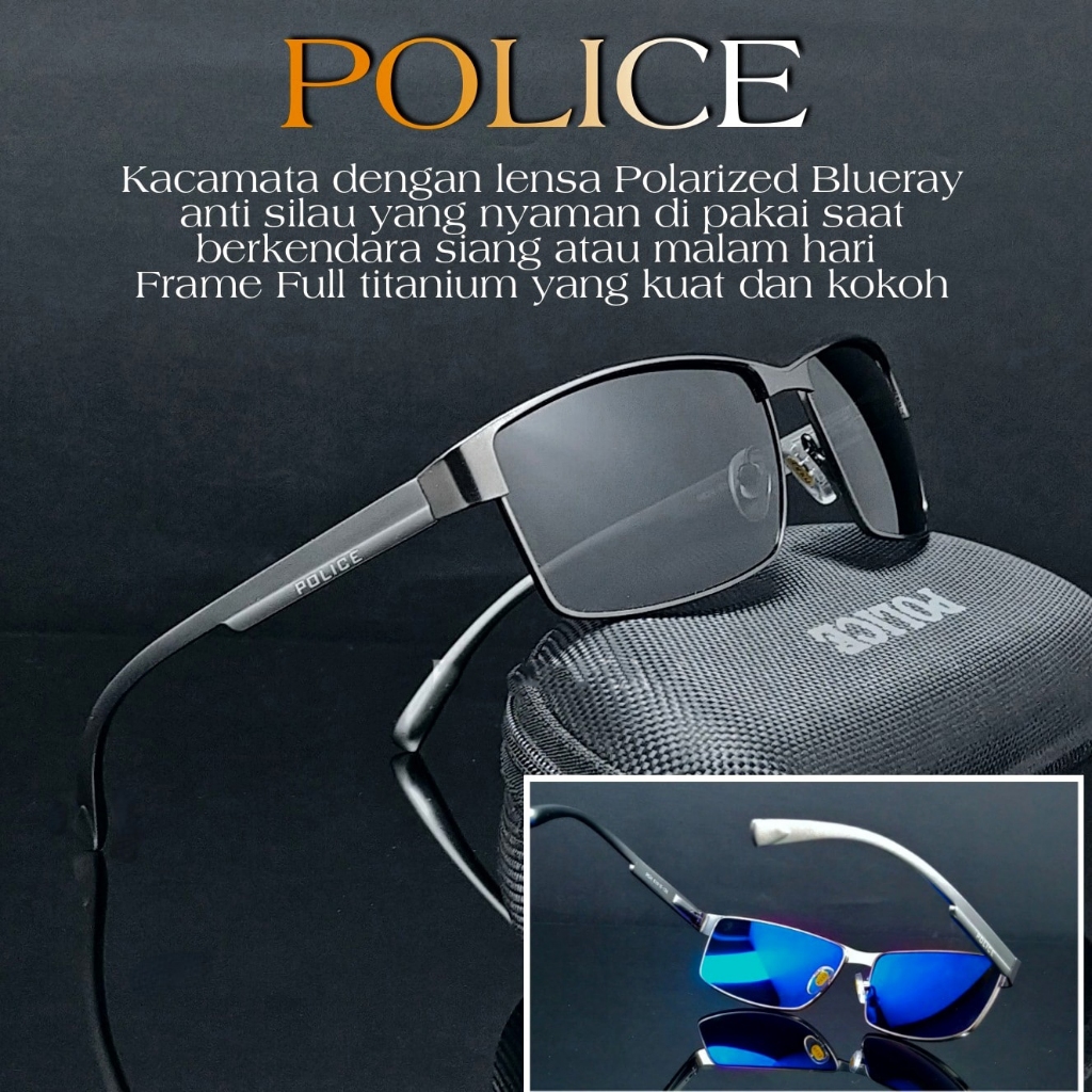 Jual KACAMATA POLICE POLARIZED PRIA LENSA POLARIZED BLUERAY FREME ...