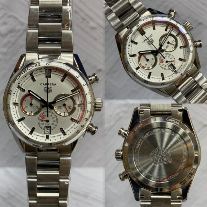 Jual JAM TANGAN PRIA TAG HEUER CARRERA PORSCHE SILVER JAPAN QUARTZ ...
