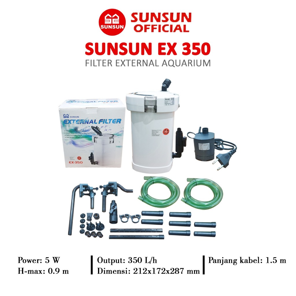 Jual SUNSUN EX 350 Series Eksternal Filter Canister Aquarium Aquatic 350 Lph | Shopee Indonesia