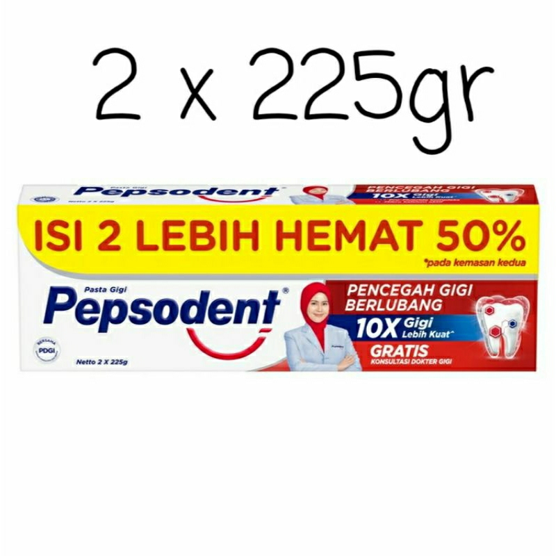 Jual Odol pasta gigi pepsodent 2x 225g | Shopee Indonesia