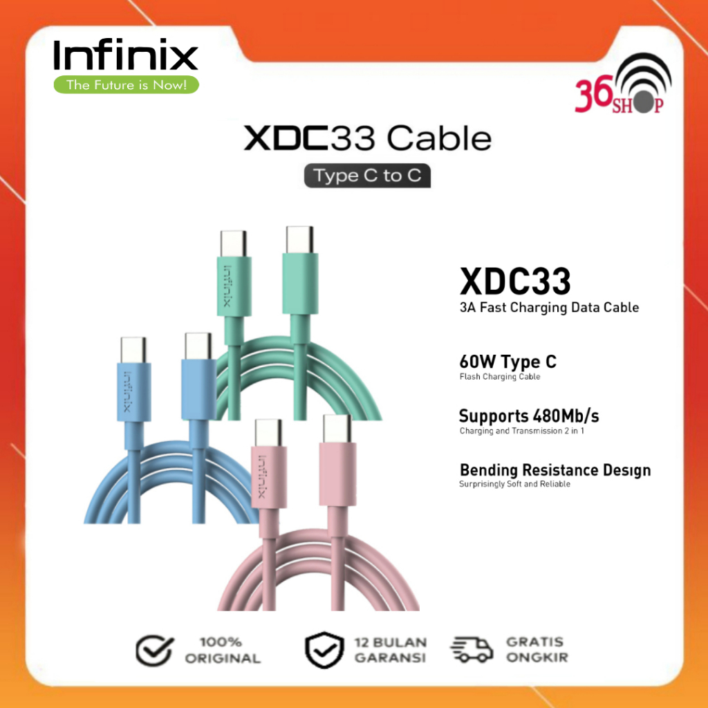 Jual Infinix Kabel Data XDC33 Type-C to C 1M ORIGINAL 100% | Shopee ...