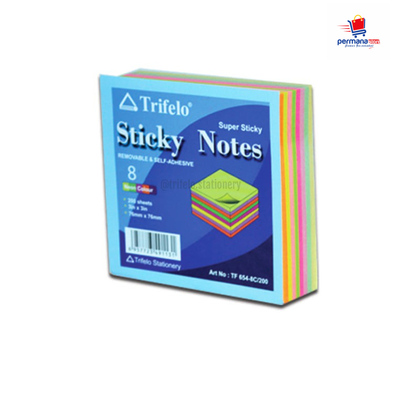 Jual Sticky Notes - Book Marker Trifelo TF 654-8C/200 - 8 warna 200 ...