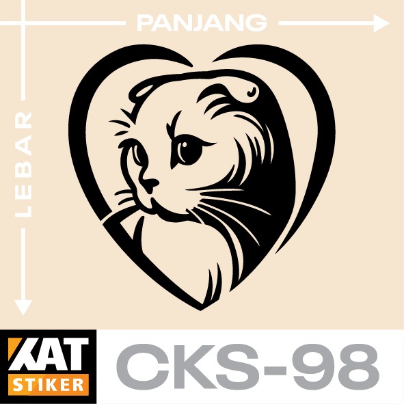 Jual CKS 98 : Sticker Cutting Kucing Tato Tatto Emblem Logo list ...