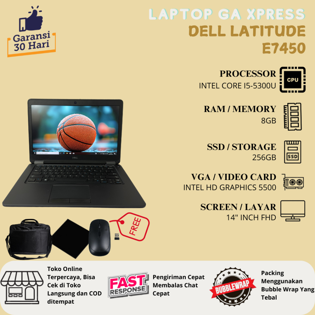 Jual DELL Latitude E7450 Intel Core i5 Gen 5 14 inch FHD - RAM 8GB, 16GB SSD 256GB | Shopee ...