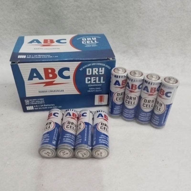Jual Baterai ABC Biru Kecil AA Size 1,5V (per Box) | Shopee Indonesia