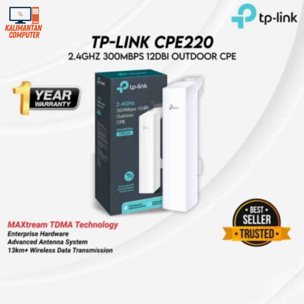 Jual TP LINK CPE220 2.4GHz Outdoor Access Point CPE 220 TPLINK Long ...