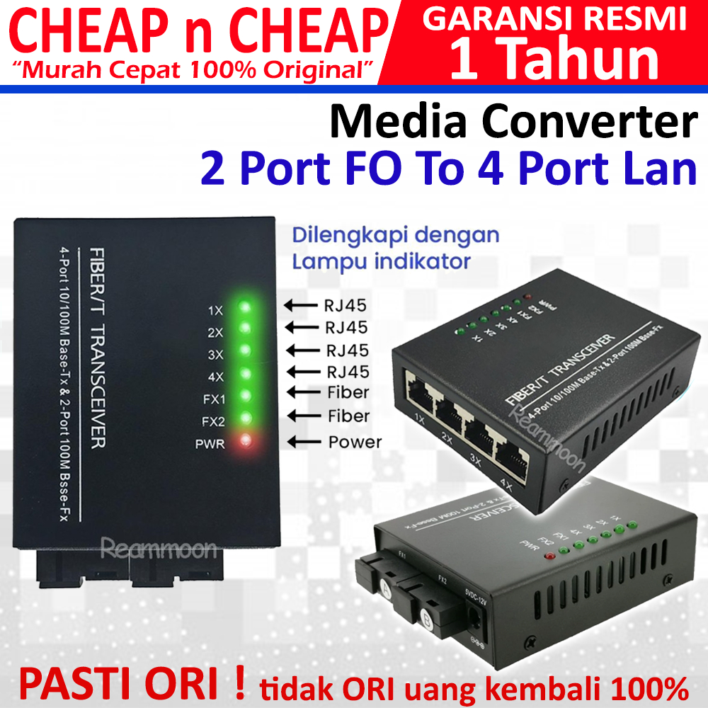 Jual Netlink Media Converter 2 Port FO To 6 Port Lan 10/100 - Media Converter Fiber Optic to Lan ...