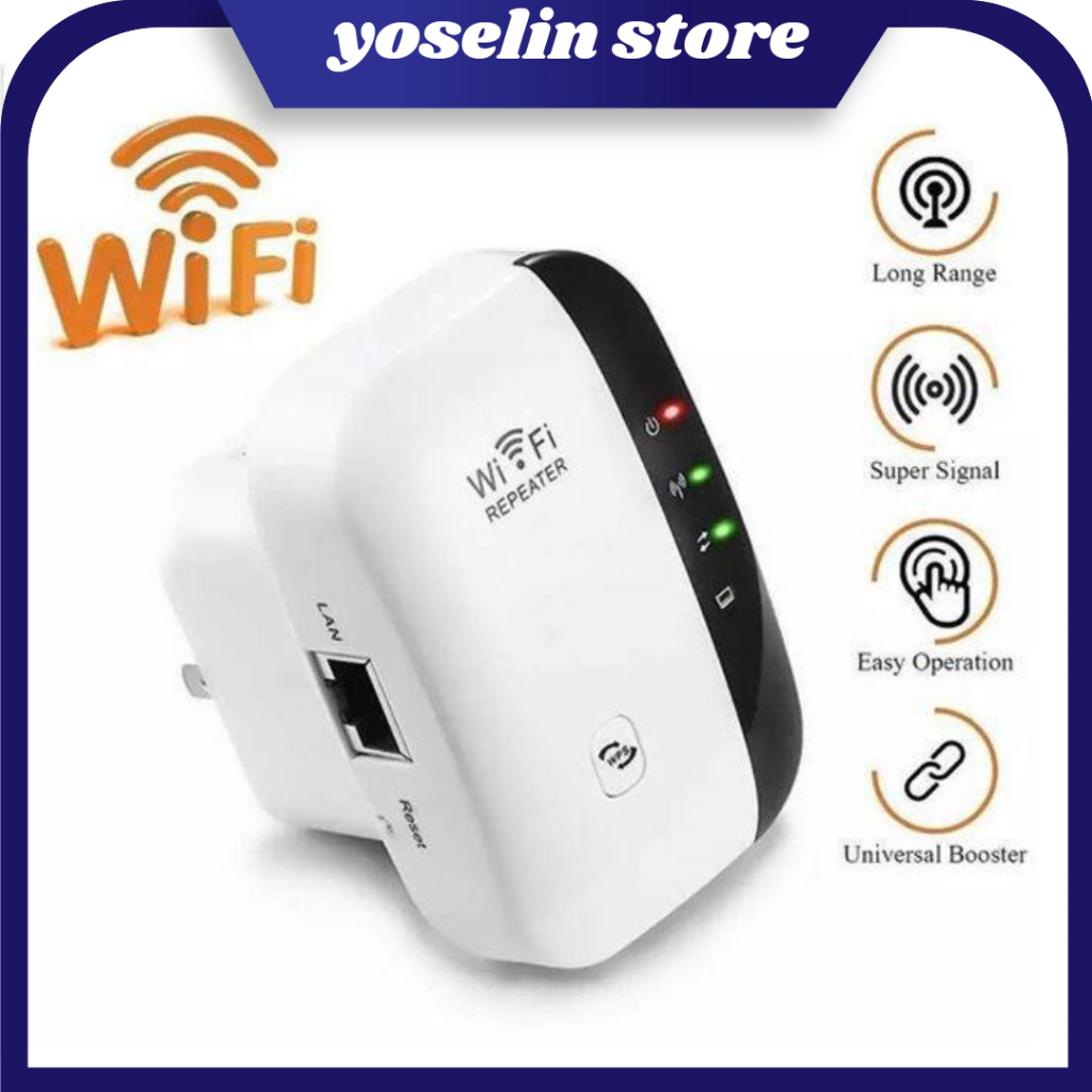 Jual [ YS ] Penguat Sinyal WIFI Repeater 300Mbps Wireless WiFi Signal Range Extender 802.11N/B/G ...