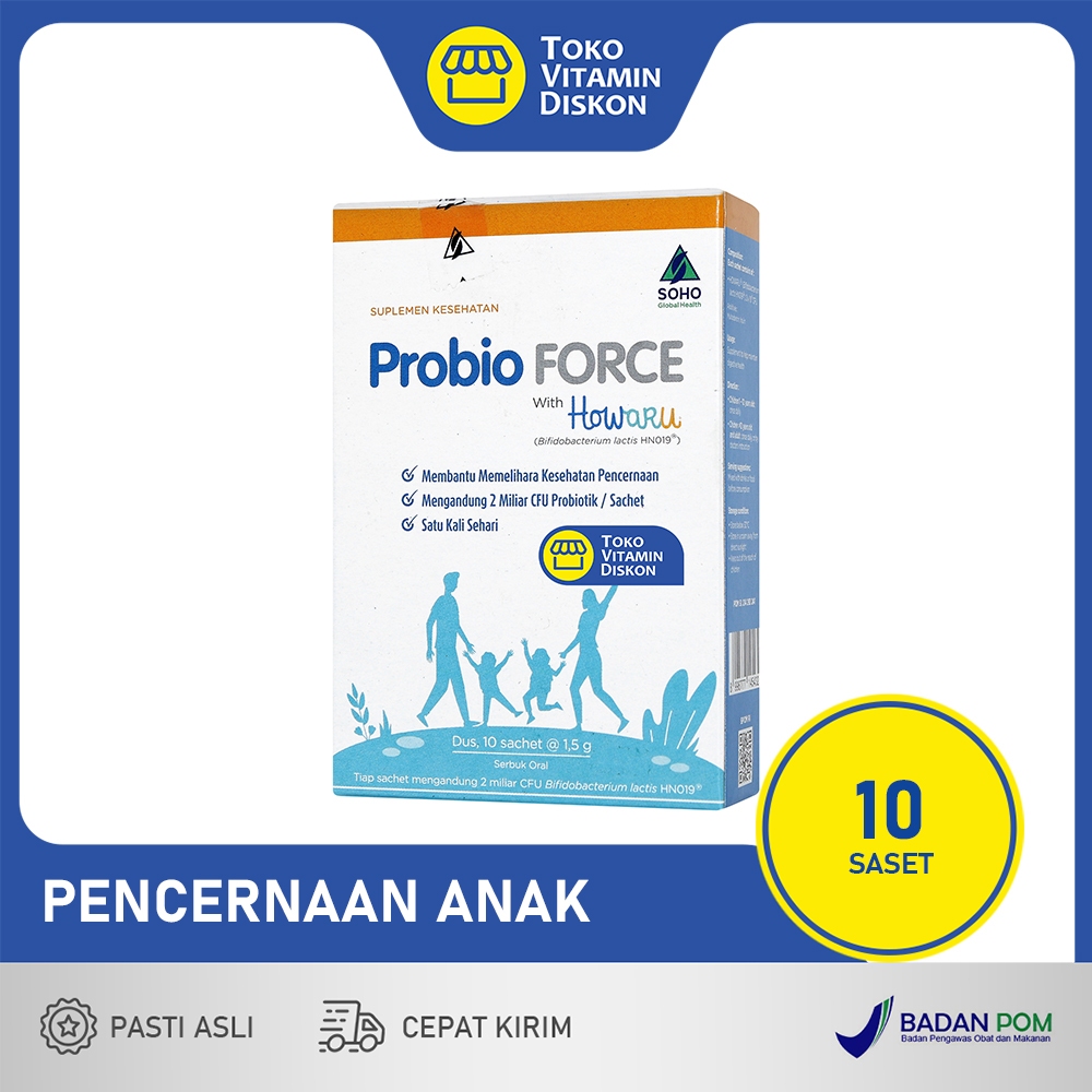 Jual PROBIO FORCE WITH HOWARU 1 BOX @ 10 SACHET | Probiotik Suplemen ...