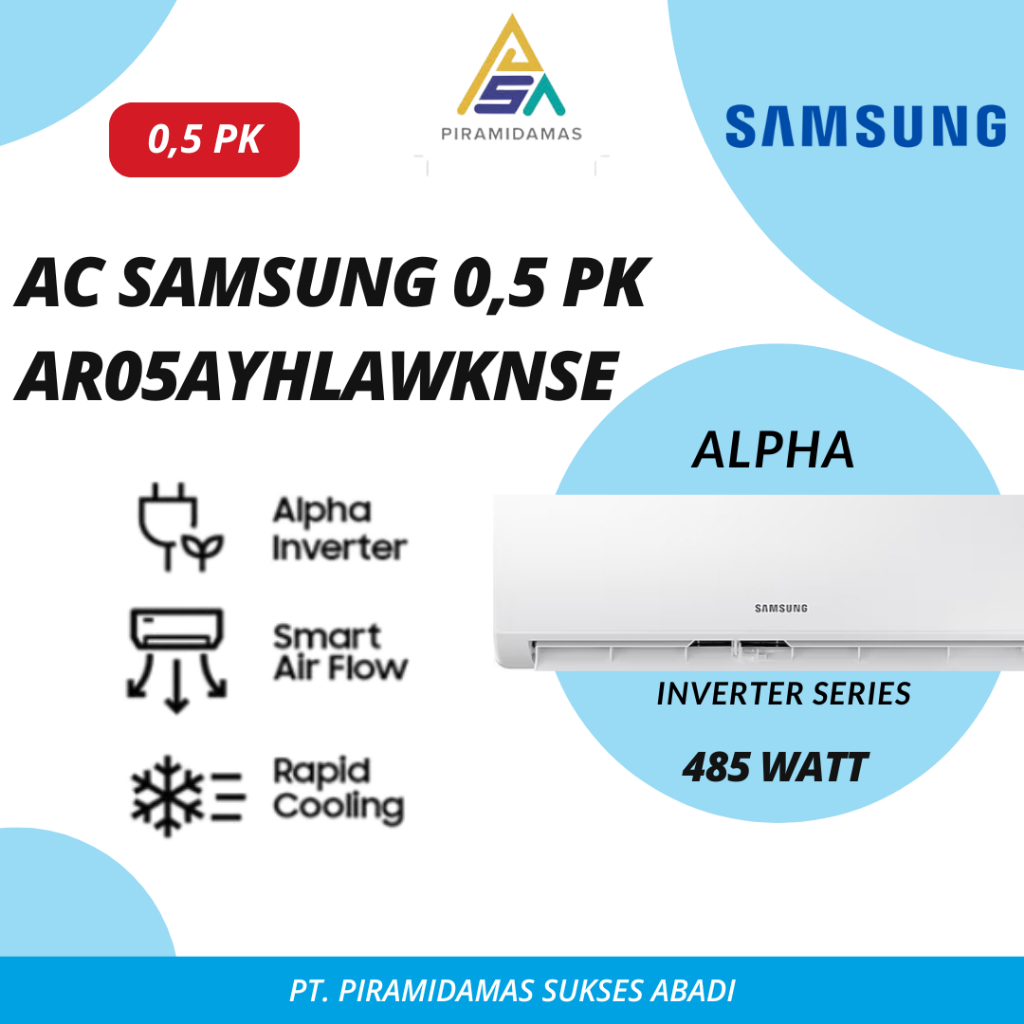 Jual AC ALPHA INVERTER SAMSUNG 1/2 PK ( AR05AYHLAWKNSE) | Shopee Indonesia