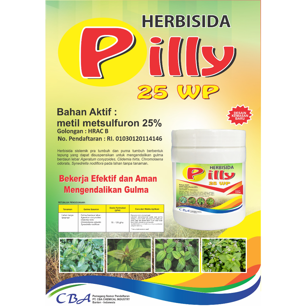Jual PILLY herbisida untuk campuran obat rumput sistemik dan kontak dan ...