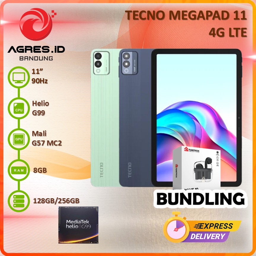 Jual TECNO MEGAPAD 11 4G LTE 8GB 128GB/256GB GARANSI RESMI INDONESIA ...