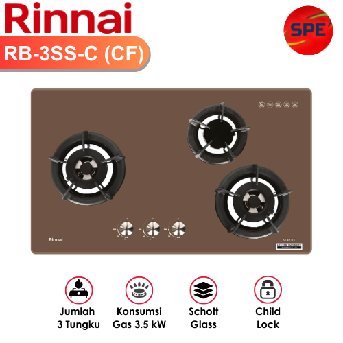 Jual KOMPOR TANAM 3 TUNGKU RINNAI RB-3SS-C (CF) / RB3SSC(CF) GARANSI RESMI (MEDAN) | Shopee ...