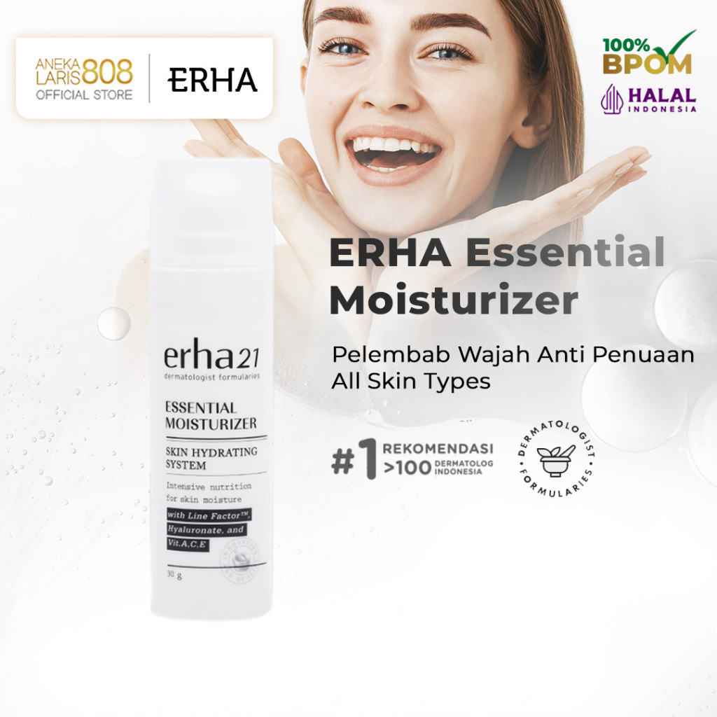 Jual ERHA Essential Moisturizer 30g - Krim Pelembab Wajah Anti Aging ...