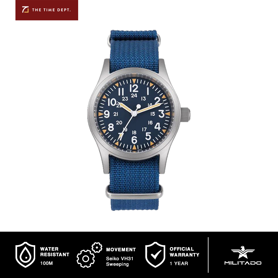 Jual Militado ML05 Blue Dial NATO Strap 38mm Jam Tangan Pilot Field ...