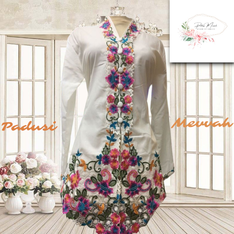 Jual Atasan Kebaya Encim Bordir Kerancang Warna kualitas premium Kebaya ...