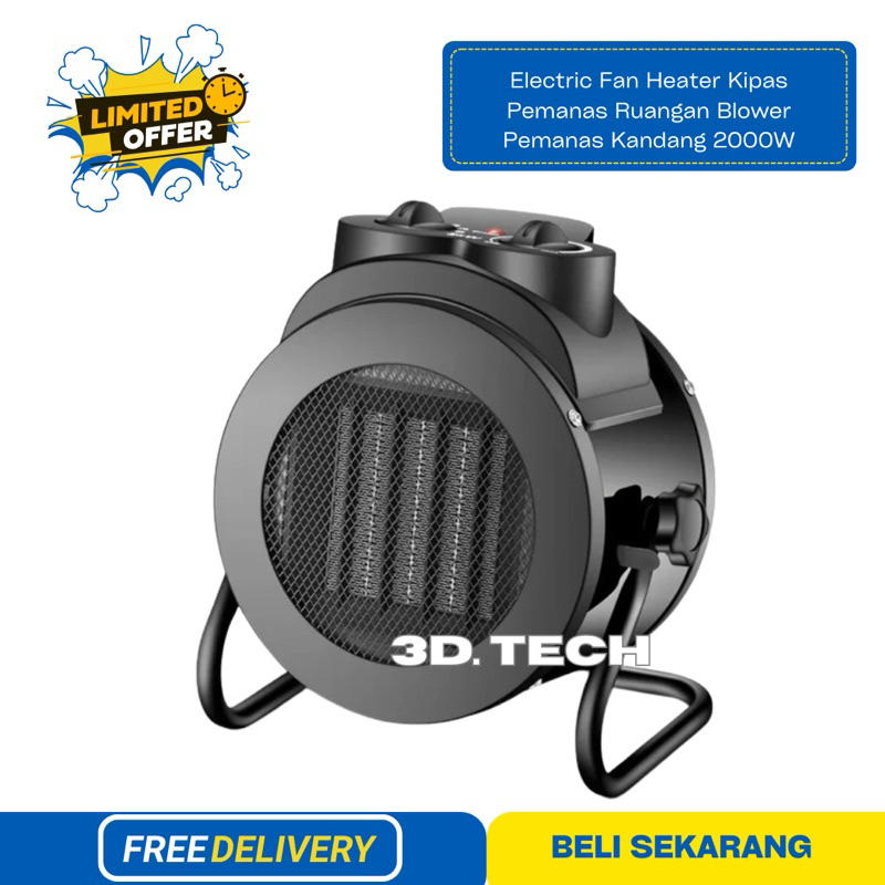 Jual Electric Fan Heater Kipas Pemanas Ruangan Blower Pemanas Kandang ...