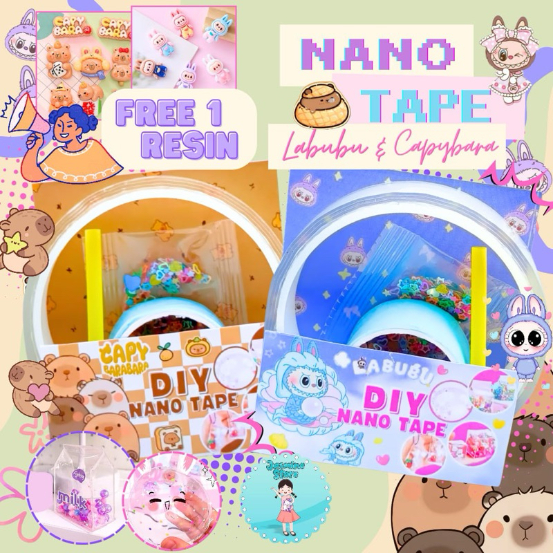 Jual Nano tape labubu/nano tape capybara/nano bubble tape labubu ...