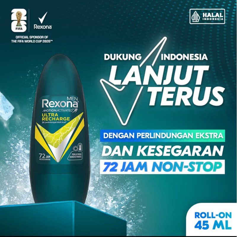 Jual Rexona Men Deodorant Anti-Perspirant Ultra Recharge Roll On 45Ml | Shopee Indonesia