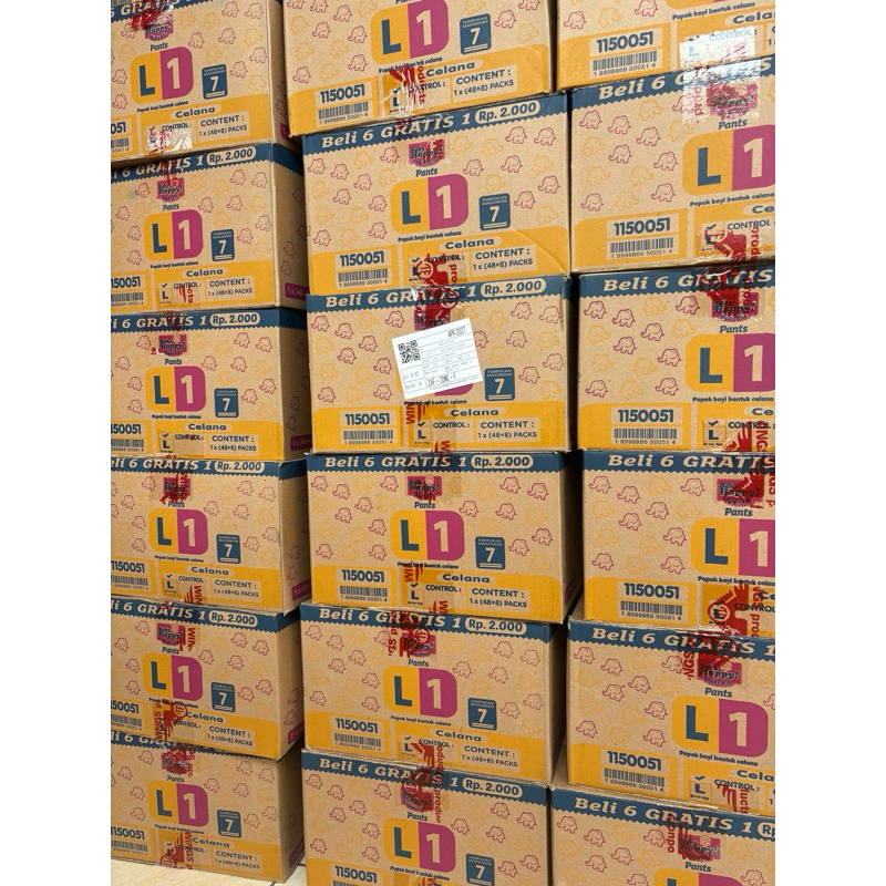 Jual TERMURAH (1 KARTON) BABY HAPPY L1 RENCENG 48+8Pcs | Shopee Indonesia
