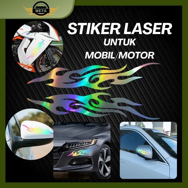 Jual Stiker Laser Mobil Desain Api Decal Reflektif Body Kendaraan ...