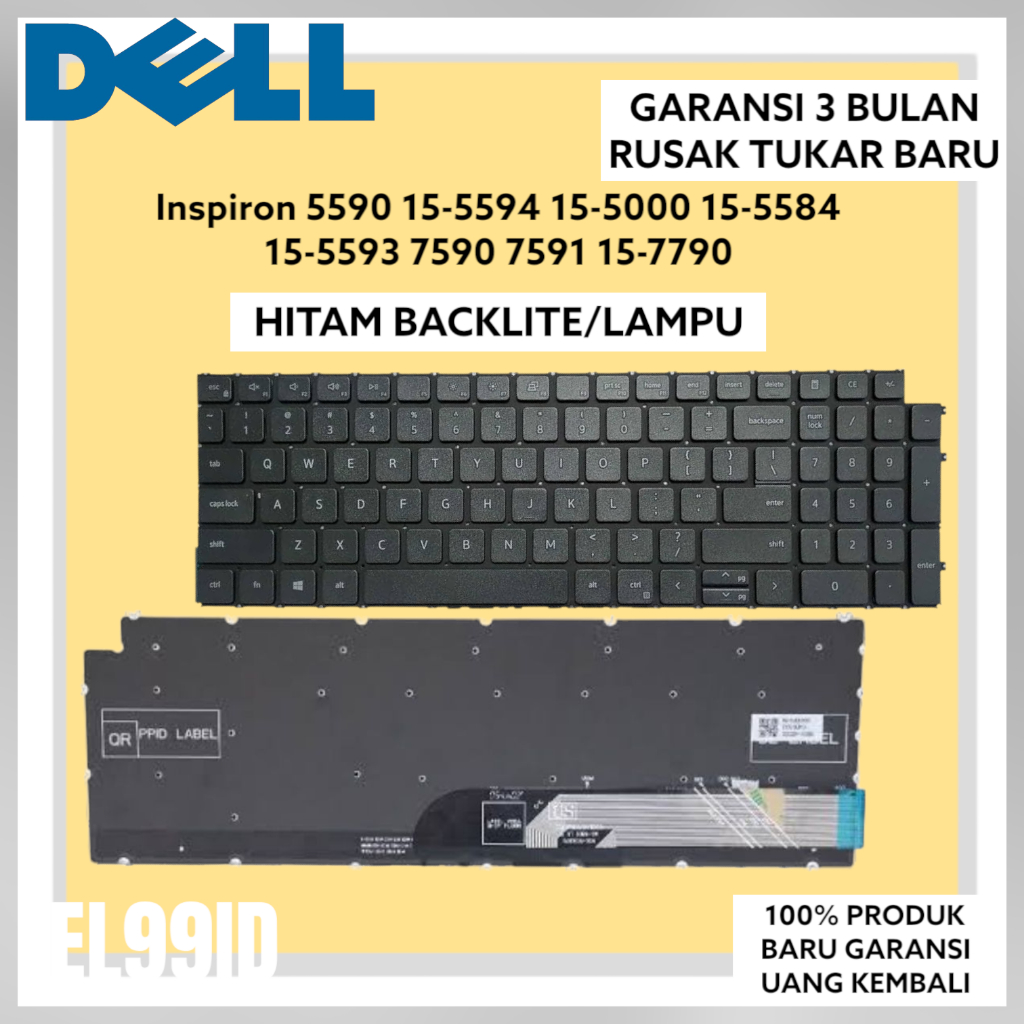 Jual Keyboard Dell Inspiron 15-5590 5584 5593 5593 5594 5598 7590 7591 ...