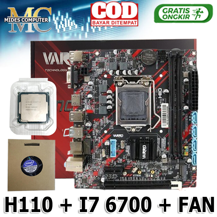 Jual Paket Mobo Mainboard H110 Varro LGA 1151 Plus Processor i7 6700 ...