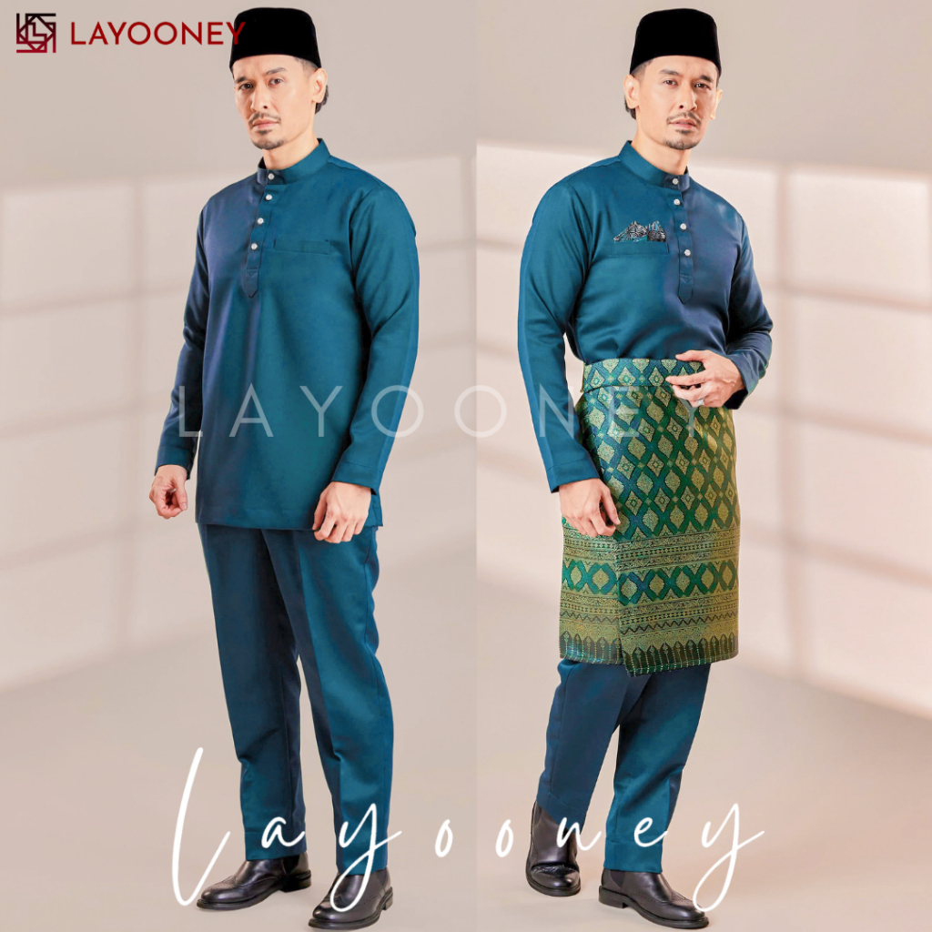Jual Setelan Baju Melayu Modern Pria Cekak Musang Biru Emerald Pakaian ...