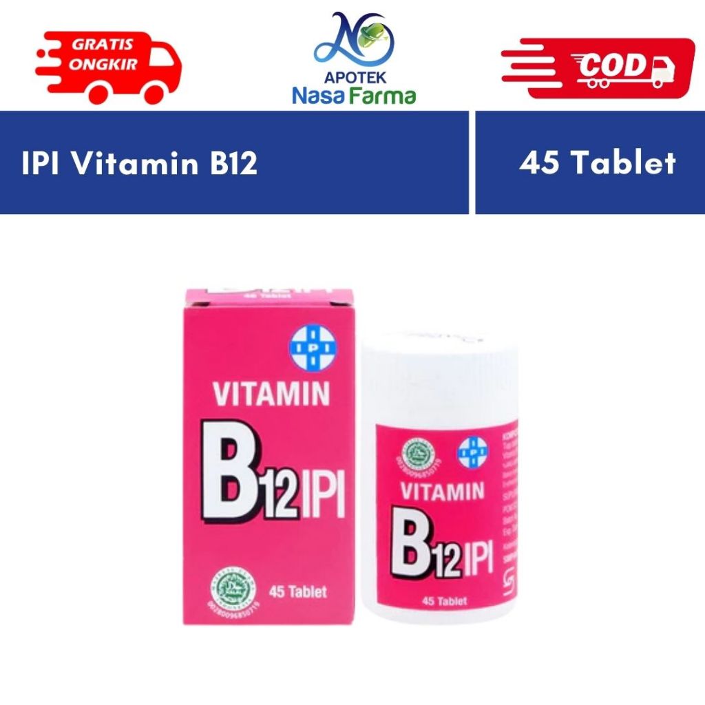 Jual IPI Vitamin B12 Botol @45 Tablet - Suplemen Vitamin B12 | Shopee ...