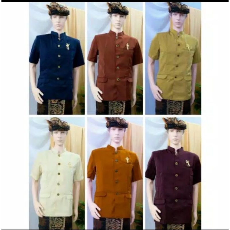 Jual Kemeja Safari Bali / Pakaian Adat Bali Pria / Jas Bescap | Shopee ...