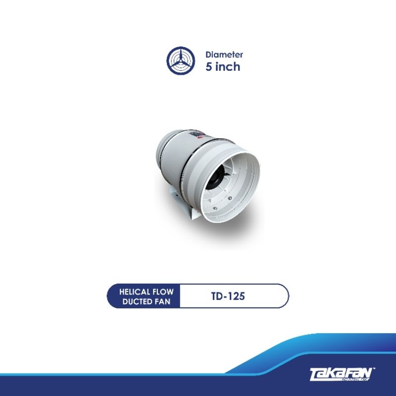 Jual Helical Flow Duct Fan 5 inch Blower Hisap - Takafan TD-125 Kipas ...