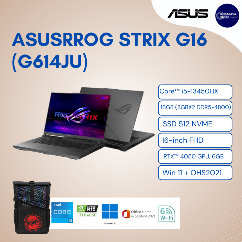 Jual Asus ROG Strix G16 G614JU-I545J6G-O /Core i5-13450HX/16GB/512GB ...