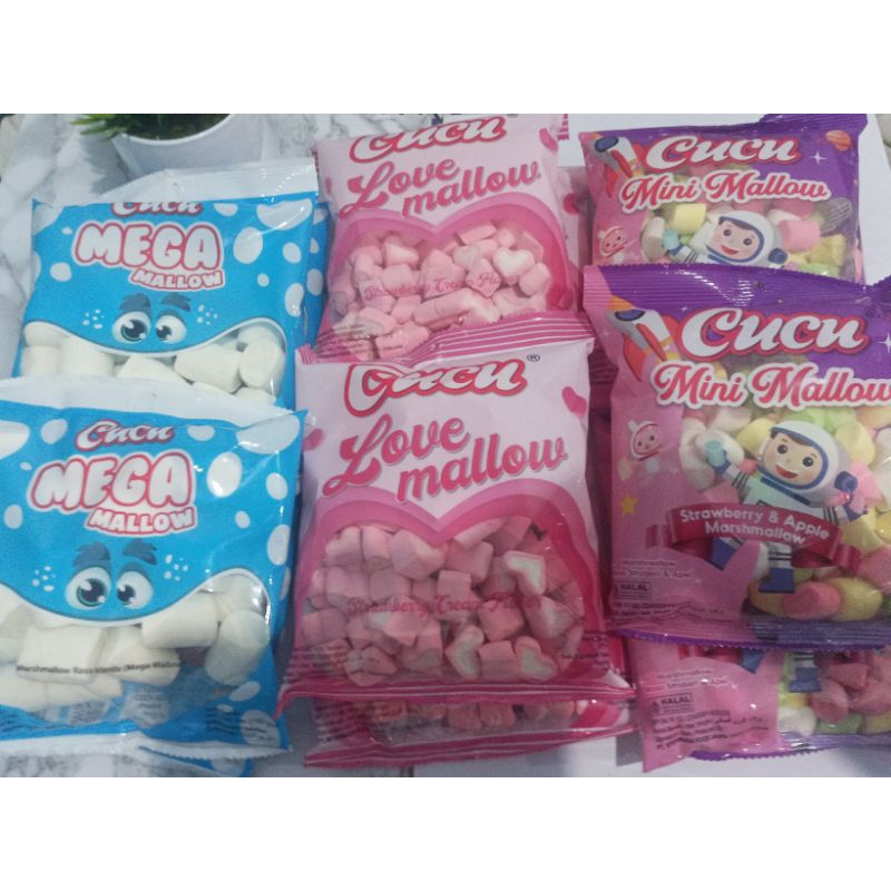 Jual CUCU MALLOW.. Love Mallow 100G, Mega Mallow 120G, Mini Mallow 120G ...
